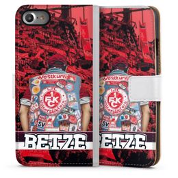 DeinDesign iPhone SE (2020) Handy Klapph&uuml;lle Handyh&uuml;lle aus Kunst Leder wei&szlig; Flip Case 1. Fc Kaiserslautern 1. Fck Official Licensed Product Sideflip mit Lasche