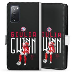 DeinDesign Galaxy S20 FE 5G Handy Klapph&uuml;lle Handyh&uuml;lle aus Kunst Leder wei&szlig; Flip Case Fc Bayern M&uuml;nchen Giulia Gwinn Official Licensed Product Sideflip mit 