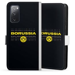 DeinDesign Galaxy S20 FE 5G Handy Klapph&uuml;lle Handyh&uuml;lle aus Kunst Leder wei&szlig; Flip Case Official Licensed Product Borussia Dortmund Bvb Sideflip mit Lasche