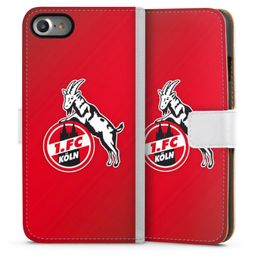 DeinDesign iPhone SE (2020) Handy Klapph&uuml;lle Handyh&uuml;lle aus Kunst Leder wei&szlig; Flip Case 1. Fc K&ouml;ln Effzeh Official Licensed Product Sideflip mit Lasche