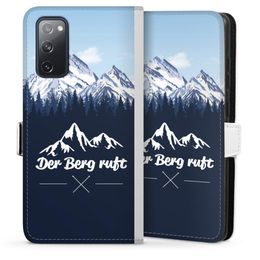 DeinDesign Galaxy S20 FE Handy Klapph&uuml;lle Handyh&uuml;lle aus Kunst Leder wei&szlig; Flip Case Wanderlust Sky Mountain Sideflip mit Lasche