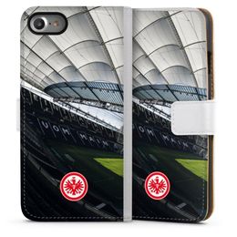 DeinDesign iPhone SE (2020) Handy Klapph&uuml;lle Handyh&uuml;lle aus Kunst Leder wei&szlig; Flip Case Eintracht Frankfurt Official Licensed Product Stadium Sideflip mit Lasche