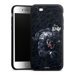 DeinDesign iPhone SE (2020) Handy Premium Silikon H&uuml;lle Handyh&uuml;lle schwarz Case Spiderman Marvel Venom Silikon Premium Case
