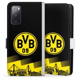 DeinDesign Galaxy S20 FE Handy Klapph&uuml;lle Handyh&uuml;lle aus Kunst Leder wei&szlig; Flip Case Borussia Dortmund Stadium Bvb Sideflip mit Lasche