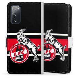 DeinDesign Galaxy S20 FE 5G Handy Klapph&uuml;lle Handyh&uuml;lle aus Kunst Leder wei&szlig; Flip Case Official Licensed Product 1. Fc K&ouml;ln Logo Sideflip mit Lasche