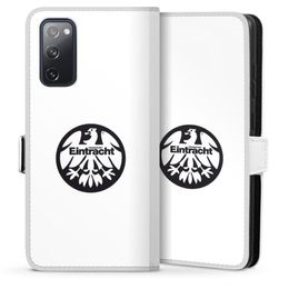 DeinDesign Galaxy S20 FE Handy Klapph&uuml;lle Handyh&uuml;lle aus Kunst Leder wei&szlig; Flip Case Eintracht Frankfurt Logo Eagle Sideflip mit Lasche