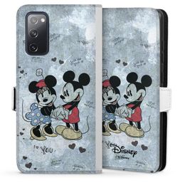 DeinDesign Galaxy S20 FE 5G Handy Klapph&uuml;lle Handyh&uuml;lle aus Kunst Leder wei&szlig; Flip Case Vintage Disney Sideflip mit Lasche