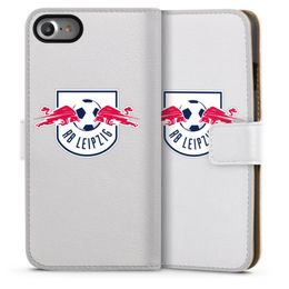 DeinDesign iPhone SE (2020) Handy Klapph&uuml;lle Handyh&uuml;lle aus Kunst Leder wei&szlig; Flip Case Transparent Official Licensed Product Rb Leipzig Sideflip mit Lasche