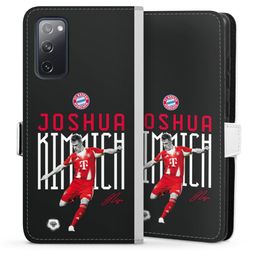 DeinDesign Galaxy S20 FE 5G Handy Klapph&uuml;lle Handyh&uuml;lle aus Kunst Leder wei&szlig; Flip Case Official Licensed Product Fc Bayern M&uuml;nchen Kimmich Sideflip mit Lasche