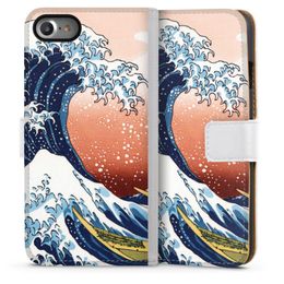 DeinDesign iPhone SE (2020) Handy Klapph&uuml;lle Handyh&uuml;lle aus Kunst Leder wei&szlig; Flip Case Die Gro&szlig;e Welle Vor Kanagawa Art Japan Sideflip mit Lasche