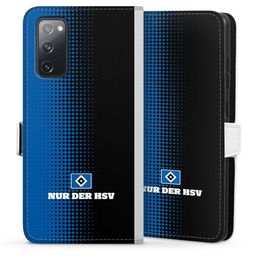 DeinDesign Galaxy S20 FE 5G Handy Klapph&uuml;lle Handyh&uuml;lle aus Kunst Leder wei&szlig; Flip Case Logo Official Licensed Product Hsv Sideflip mit Lasche