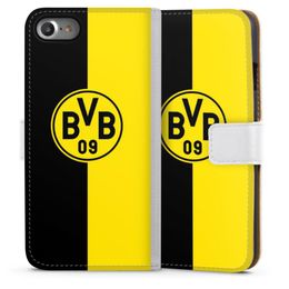 DeinDesign iPhone SE (2020) Handy Klapph&uuml;lle Handyh&uuml;lle aus Kunst Leder wei&szlig; Flip Case Coat Of Arms Borussia Dortmund Bvb Sideflip mit Lasche