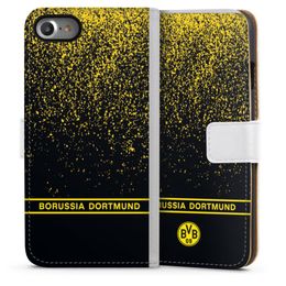 DeinDesign iPhone SE (2020) Handy Klapph&uuml;lle Handyh&uuml;lle aus Kunst Leder wei&szlig; Flip Case Bvb Borussia Dortmund Ombre Sideflip mit Lasche