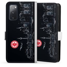 DeinDesign Galaxy S20 FE Handy Klapph&uuml;lle Handyh&uuml;lle aus Kunst Leder wei&szlig; Flip Case Skyline Eintracht Frankfurt Sge Sideflip mit Lasche