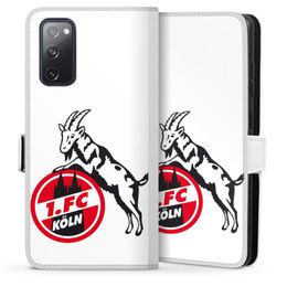 DeinDesign Galaxy S20 FE Handy Klapph&uuml;lle Handyh&uuml;lle aus Kunst Leder wei&szlig; Flip Case Official Licensed Product Coat Of Arms 1. Fc K&ouml;ln Sideflip mit Lasche