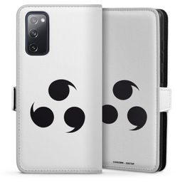 DeinDesign Galaxy S20 FE Handy Klapph&uuml;lle Handyh&uuml;lle aus Kunst Leder wei&szlig; Flip Case Jutsu Naruto Shippuden Sharingan Sideflip mit Lasche