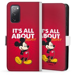DeinDesign Galaxy S20 FE 5G Handy Klapph&uuml;lle Handyh&uuml;lle aus Kunst Leder wei&szlig; Flip Case Disney Official Licensed Product Mouse Sideflip mit Lasche