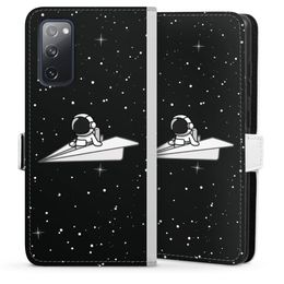 DeinDesign Galaxy S20 FE Handy Klapph&uuml;lle Handyh&uuml;lle aus Kunst Leder wei&szlig; Flip Case Astronaut Comic Paper Sideflip mit Lasche