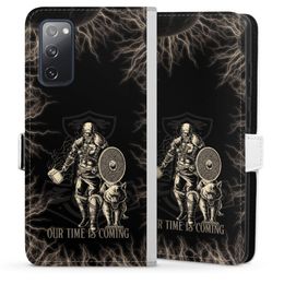 DeinDesign Galaxy S20 FE 5G Handy Klapph&uuml;lle Handyh&uuml;lle aus Kunst Leder wei&szlig; Flip Case Wikinger Vikings Tv Show Designs Sideflip mit Lasche