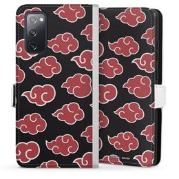 DeinDesign Galaxy S20 FE Handy Klapph&uuml;lle Handyh&uuml;lle aus Kunst Leder wei&szlig; Flip Case Naruto Shippuden Pattern Akatsuki Sideflip mit Lasche