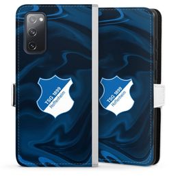 DeinDesign Galaxy S20 FE 5G Handy Klapph&uuml;lle Handyh&uuml;lle aus Kunst Leder wei&szlig; Flip Case Tsg 1899 Hoffenheim Official Licensed Product Jersey Sideflip mit Lasche