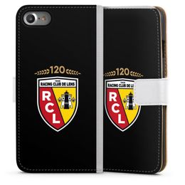 DeinDesign iPhone SE (2022) Handy Klapph&uuml;lle Handyh&uuml;lle aus Kunst Leder wei&szlig; Flip Case Logo Official Licensed Product Rc Lens Sideflip mit Lasche