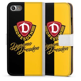 DeinDesign iPhone SE (2020) Handy Klapph&uuml;lle Handyh&uuml;lle aus Kunst Leder wei&szlig; Flip Case Sg Dynamo Dresden Sgd Official Licensed Product Sideflip mit Lasche