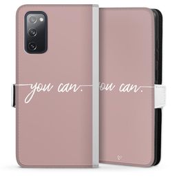 DeinDesign Galaxy S20 FE 5G Handy Klapph&uuml;lle Handyh&uuml;lle aus Kunst Leder wei&szlig; Flip Case Motivation Spruch Sayings Sideflip mit Lasche