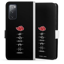 DeinDesign Galaxy S20 FE 5G Handy Klapph&uuml;lle Handyh&uuml;lle aus Kunst Leder wei&szlig; Flip Case Naruto Shippuden Official Licensed Product Akatsuki Sideflip mit Lasche
