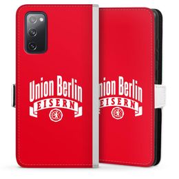 DeinDesign Galaxy S20 FE 5G Handy Klapph&uuml;lle Handyh&uuml;lle aus Kunst Leder wei&szlig; Flip Case Fcu Official Licensed Product 1. Fc Union Berlin Sideflip mit Lasche