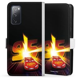 DeinDesign Galaxy S20 FE 5G Handy Klapph&uuml;lle Handyh&uuml;lle aus Kunst Leder wei&szlig; Flip Case Cars Lightning Mcqueen 95 Official Licensed Product Sideflip mit Lasche