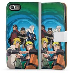 DeinDesign iPhone SE (2020) Handy Klapph&uuml;lle Handyh&uuml;lle aus Kunst Leder wei&szlig; Flip Case Naruto Shippuden Hokage Official Licensed Product Sideflip mit Lasche