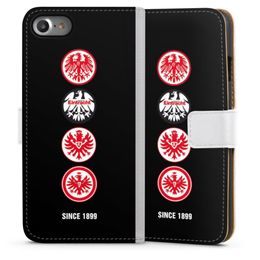DeinDesign iPhone SE (2020) Handy Klapph&uuml;lle Handyh&uuml;lle aus Kunst Leder wei&szlig; Flip Case Sge Soccer Eintracht Frankfurt Sideflip mit Lasche