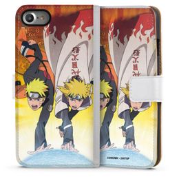 DeinDesign iPhone SE (2022) Handy Klapph&uuml;lle Handyh&uuml;lle aus Kunst Leder wei&szlig; Flip Case Minato Namikaze Official Licensed Product Naruto Shippuden Sideflip mit 