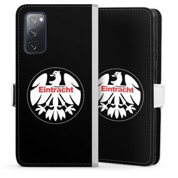 DeinDesign Galaxy S20 FE Handy Klapph&uuml;lle Handyh&uuml;lle aus Kunst Leder wei&szlig; Flip Case Sge Eintracht Frankfurt Official Licensed Product Sideflip mit Lasche