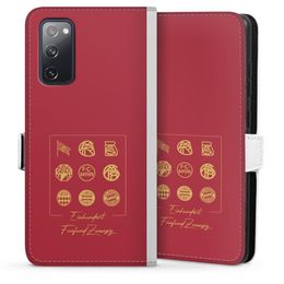 DeinDesign Galaxy S20 FE Handy Klapph&uuml;lle Handyh&uuml;lle aus Kunst Leder wei&szlig; Flip Case Fc Bayern M&uuml;nchen Merchandise Fcb 125 Jahre Sideflip mit Lasche