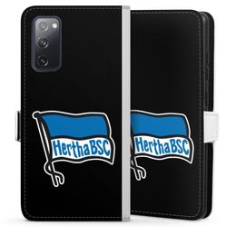 DeinDesign Galaxy S20 FE Handy Klapph&uuml;lle Handyh&uuml;lle aus Kunst Leder wei&szlig; Flip Case Logo Official Licensed Product Hertha Bsc Sideflip mit Lasche