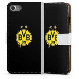 DeinDesign iPhone SE (2020) Handy Klapph&uuml;lle Handyh&uuml;lle aus Kunst Leder wei&szlig; Flip Case Star Borussia Dortmund Bvb Sideflip mit Lasche