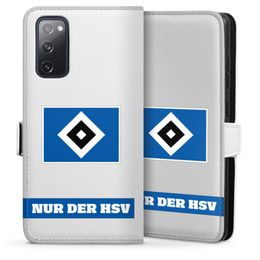 DeinDesign Galaxy S20 FE 5G Handy Klapph&uuml;lle Handyh&uuml;lle aus Kunst Leder wei&szlig; Flip Case Statement Hsv Hamburger Sv Sideflip mit Lasche