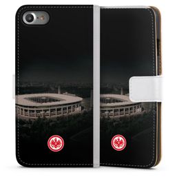 DeinDesign iPhone SE (2020) Handy Klapph&uuml;lle Handyh&uuml;lle aus Kunst Leder wei&szlig; Flip Case Eintracht Frankfurt Official Licensed Product Stadium Sideflip mit Lasche