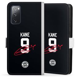 DeinDesign Galaxy S20 FE 5G Handy Klapph&uuml;lle Handyh&uuml;lle aus Kunst Leder wei&szlig; Flip Case Fc Bayern M&uuml;nchen Harry Kane Jersey Sideflip mit Lasche