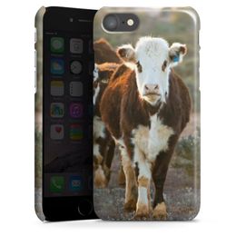 DeinDesign iPhone SE (2020) Handy Premium Case Smartphone Handyh&uuml;lle Schutzh&uuml;lle gl&auml;nzend Farmer Calf Cow Premium Case