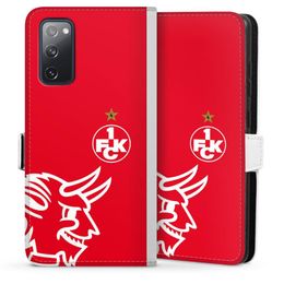 DeinDesign Galaxy S20 FE Handy Klapph&uuml;lle Handyh&uuml;lle aus Kunst Leder wei&szlig; Flip Case Devil Star 1. Fc Kaiserslautern Sideflip mit Lasche