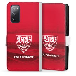 DeinDesign Galaxy S20 FE Handy Klapph&uuml;lle Handyh&uuml;lle aus Kunst Leder wei&szlig; Flip Case Stadium Vfb Stuttgart Official Licensed Product Sideflip mit Lasche