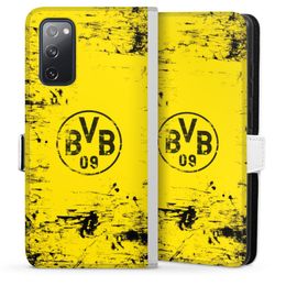 DeinDesign Galaxy S20 FE Handy Klapph&uuml;lle Handyh&uuml;lle aus Kunst Leder wei&szlig; Flip Case Bvb Official Licensed Product Borussia Dortmund Sideflip mit Lasche