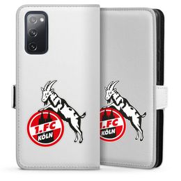 DeinDesign Galaxy S20 FE Handy Klapph&uuml;lle Handyh&uuml;lle aus Kunst Leder wei&szlig; Flip Case Transparent 1. Fc K&ouml;ln Logo Sideflip mit Lasche