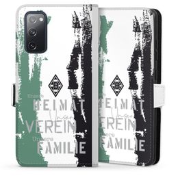 DeinDesign Galaxy S20 FE Handy Klapph&uuml;lle Handyh&uuml;lle aus Kunst Leder wei&szlig; Flip Case Borussia M&ouml;nchengladbach Statement Official Licensed Product Sideflip mit 