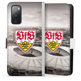 DeinDesign Galaxy S20 FE 5G Handy Klapph&uuml;lle Handyh&uuml;lle aus Kunst Leder wei&szlig; Flip Case Official Licensed Product Stadium Vfb Stuttgart Sideflip mit Lasche
