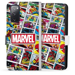 DeinDesign Galaxy S20 FE Handy Klapph&uuml;lle Handyh&uuml;lle aus Kunst Leder wei&szlig; Flip Case Muster Comic Marvel Sideflip mit Lasche