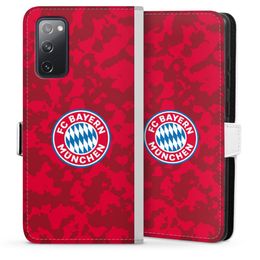 DeinDesign Galaxy S20 FE Handy Klapph&uuml;lle Handyh&uuml;lle aus Kunst Leder wei&szlig; Flip Case Camouflage Fcb Fc Bayern M&uuml;nchen Sideflip mit Lasche